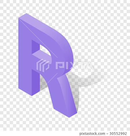 R letter in isometric 3d style with shadow - Stock Illustration ...