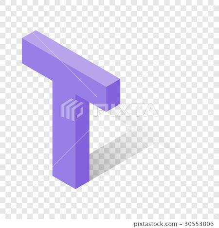 T letter in isometric 3d style with shadow - Stock Illustration ...