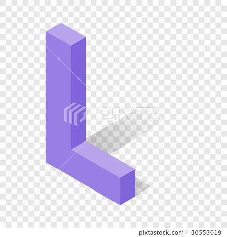L letter in isometric 3d style with shadow - Stock Illustration ...