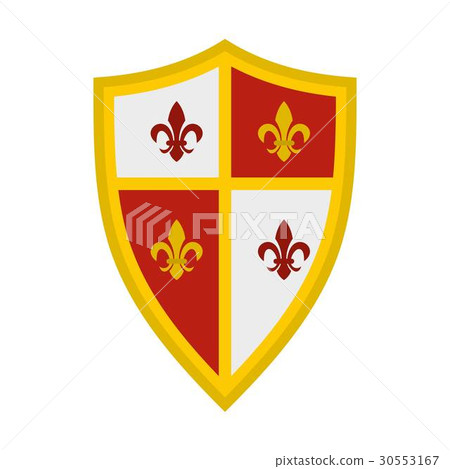 Royal shield icon, flat style - Stock Illustration [30553167] - PIXTA