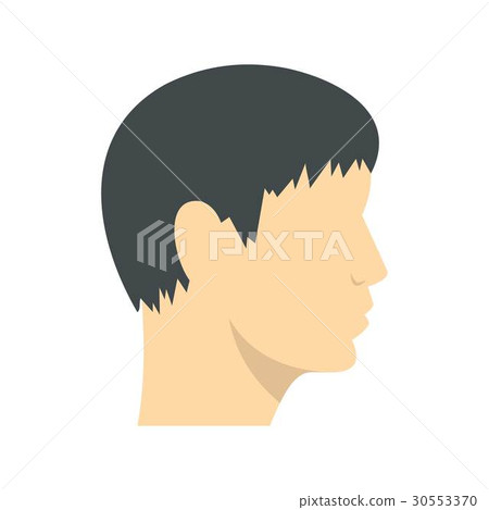 Human head, side view icon, flat style - Stock Illustration [30553370 ...
