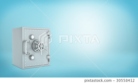 A closed metallic old-fashioned safe-box with a - Stock Illustration ...