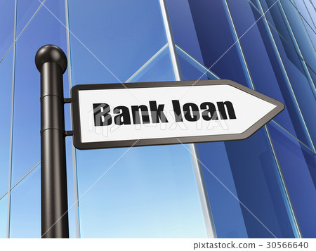 Money concept: sign Bank Loan on Building - Stock Illustration ...