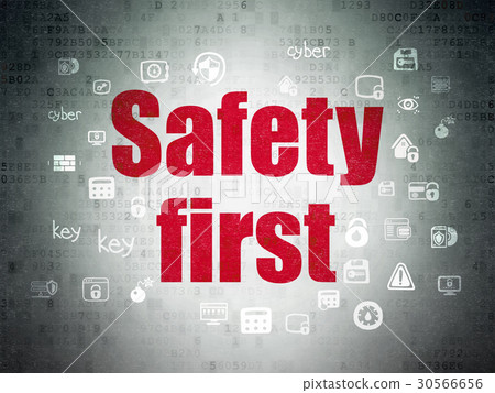 Safety concept: Safety First on Digital Data Paper - Stock Illustration ...