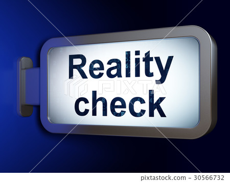 Finance concept: Reality Check on billboard - Stock Illustration ...