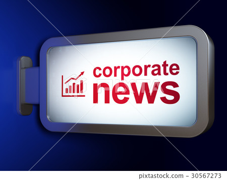News concept: Corporate News and Growth Graph on - Stock Illustration ...