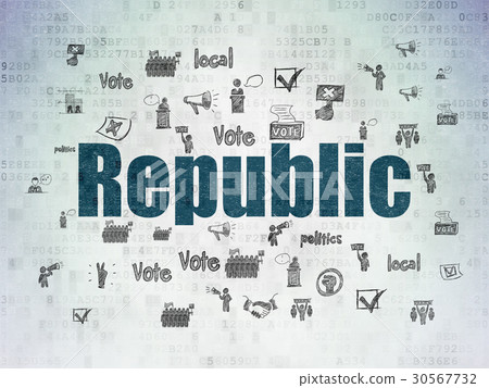 Political concept: Republic on Digital Data Paper - Stock Illustration ...