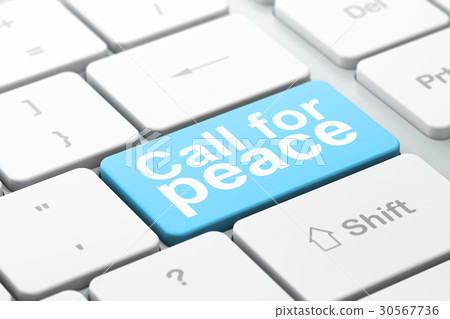 Politics concept: Call For Peace on computer-插圖素材 [30567736] - PIXTA圖庫
