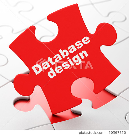 Database concept: Database Design on puzzle - Stock Illustration ...