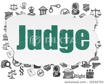 Law concept: Judge on Torn Paper background - Stock Illustration ...
