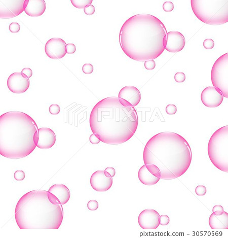 air bubbles in pink color background on isolated w - Stock Illustration ...