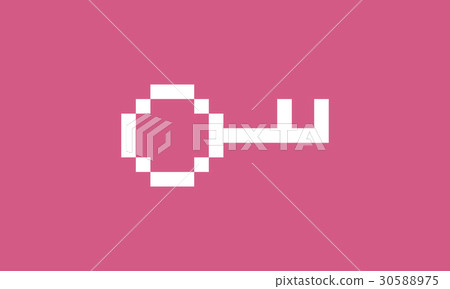 Pixel Key Icon Sign Symbol - Stock Illustration [30588975] - PIXTA