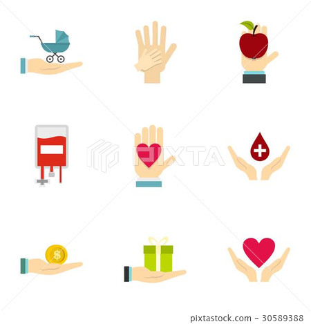 Fundraising organizations symbol icons set - Stock Illustration ...