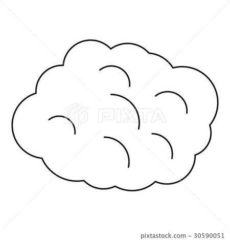 Round cloud icon, outline style - Stock Illustration [30590051] - PIXTA