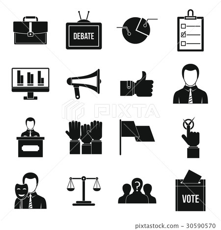 Election voting icons set, simple style - Stock Illustration [30590570 ...