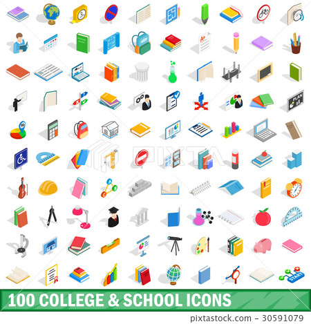 100 college and school icons set-插圖素材 [30591079] - PIXTA圖庫