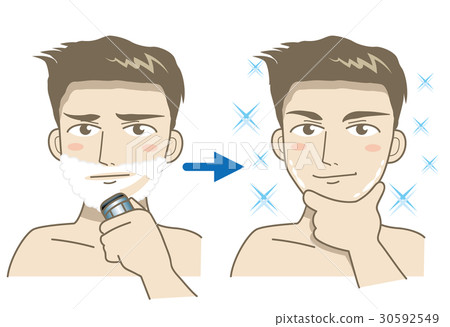 Shaving / Before after - Stock Illustration [30592549] - PIXTA