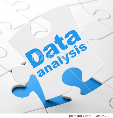 Data concept: Data Analysis on puzzle background - Stock Illustration ...