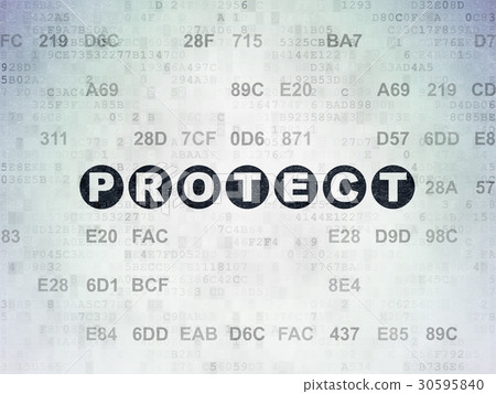 Protection concept: Protect on Digital Data Paper - Stock Illustration ...