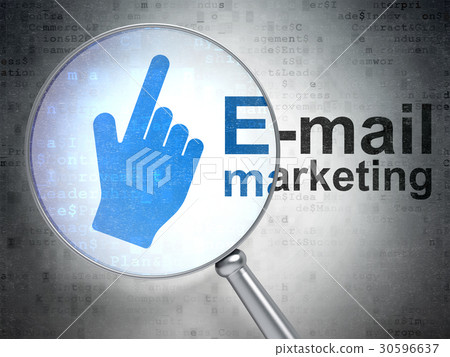 Advertising concept: Mouse Cursor and E-mail - Stock Illustration ...