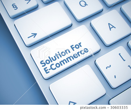Solution For E-Commerce - Text on Keyboard Key. 3 - Stock Illustration ...