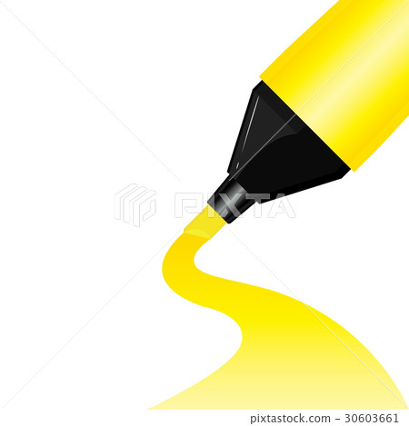 Yellow pen highligh for white paper background. - Stock Illustration ...