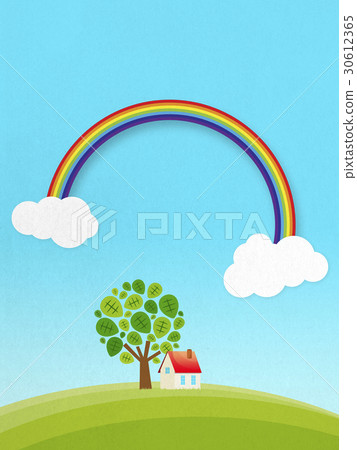Landscape (with paper texture) - Stock Illustration [30612365] - PIXTA