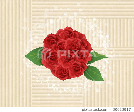 Bouquet of roses true bird's eye view - Stock Illustration [30613917 ...
