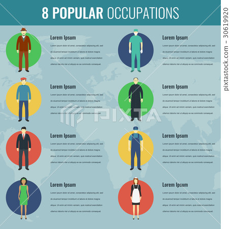 Popular occupations in the world. Profession icons - Stock Illustration ...