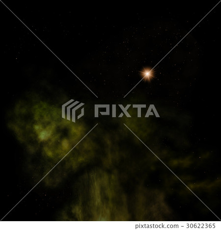 Star field in space and a nebulae. 3D rendering - Stock Illustration ...