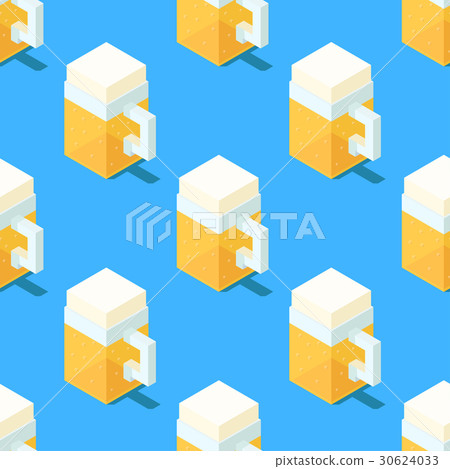 Isometric beer mugs illustration. - Stock Illustration [30624033] - PIXTA