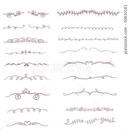 Handwritten decorative frame Brown - Stock Illustration [30630161] - PIXTA