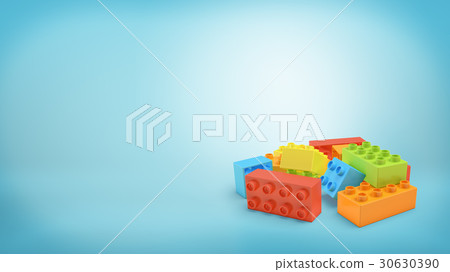 3d rendering of several multi-colored rectangular - Stock Illustration ...