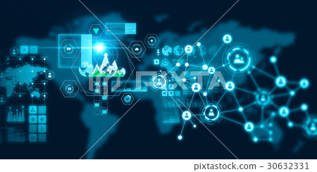 Modern virtual technology background - Stock Illustration [30632331 ...
