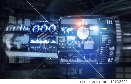 Modern virtual technology background - Stock Illustration [30632351 ...