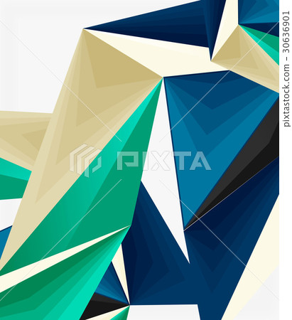 3d modern triangle low poly abstract geometric - Stock Illustration ...
