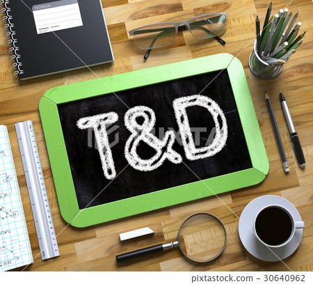T and D - Text on Small Chalkboard. 3D. - Stock Illustration [30640962 ...