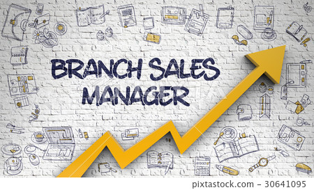 Branch Sales Manager Drawn on White Brickwall. - Stock Illustration ...