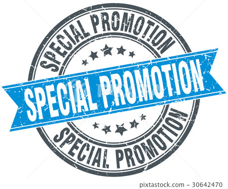 special promotion round grunge ribbon stamp - Stock Illustration ...