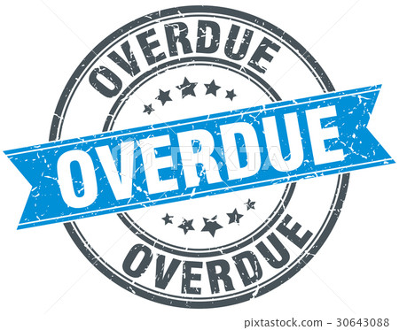 overdue round grunge ribbon stamp - Stock Illustration [30643088] - PIXTA