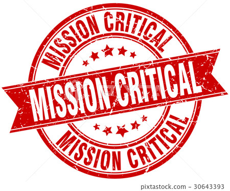 mission critical round grunge ribbon stamp - Stock Illustration ...