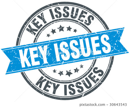 key issues round grunge ribbon stamp - Stock Illustration [30643543 ...