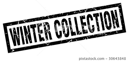 square grunge black winter collection stamp - Stock Illustration ...