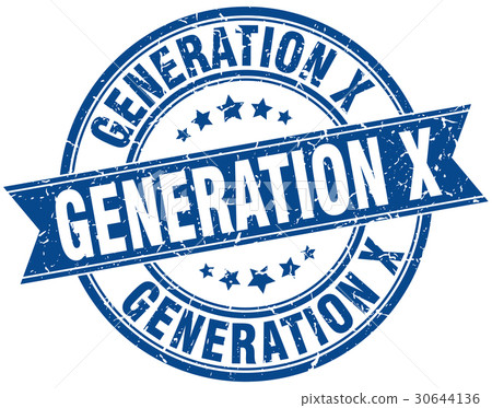 generation x round grunge ribbon stamp - Stock Illustration [30644136 ...