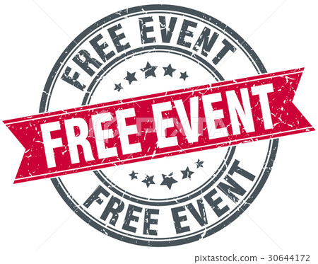 free event round grunge ribbon stamp - Stock Illustration [30644172 ...
