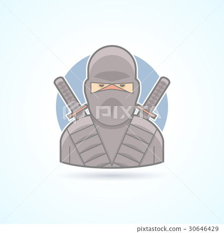 Ninja, shadow warrior, swordsman icon. - Stock Illustration [30646429 ...