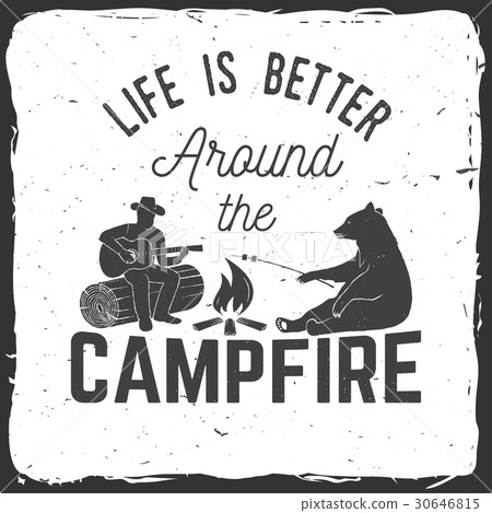 Life is better around the campfire. Vector - Stock Illustration ...