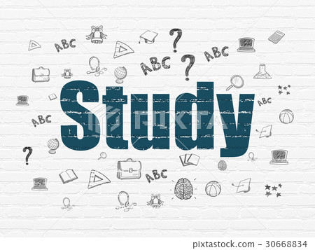 Education concept: Study on wall background - Stock Illustration ...
