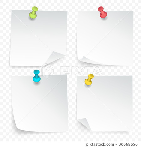 Pinned Paper Sheets Set - Stock Illustration [30669656] - PIXTA