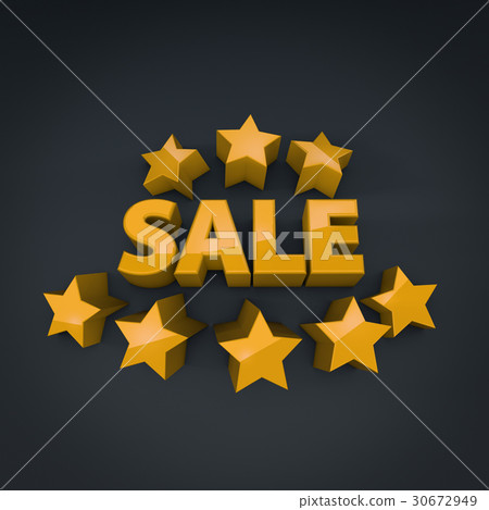 Sale promotional banner with yellow star shapes. - Stock Illustration ...